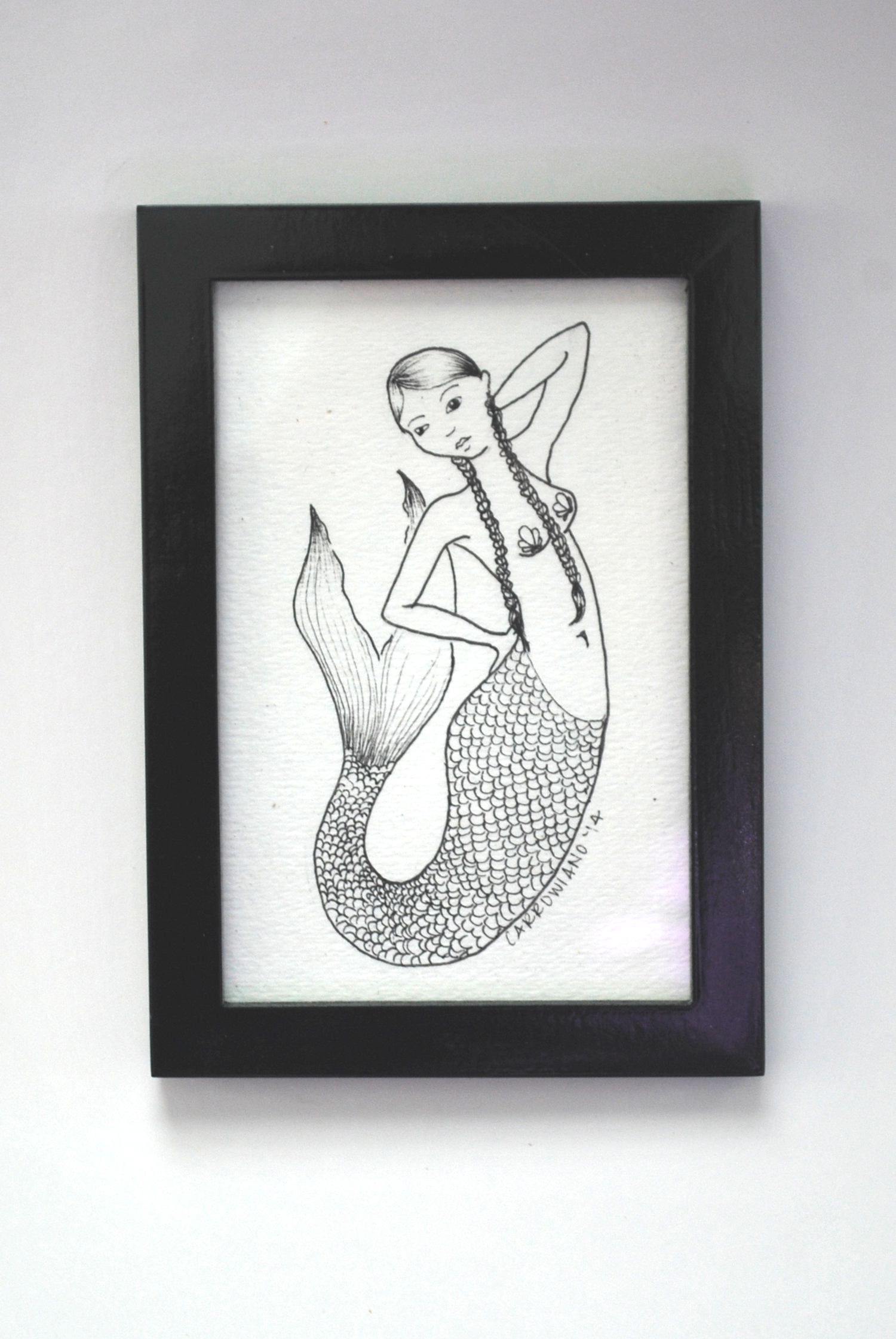Black and White Mermaid