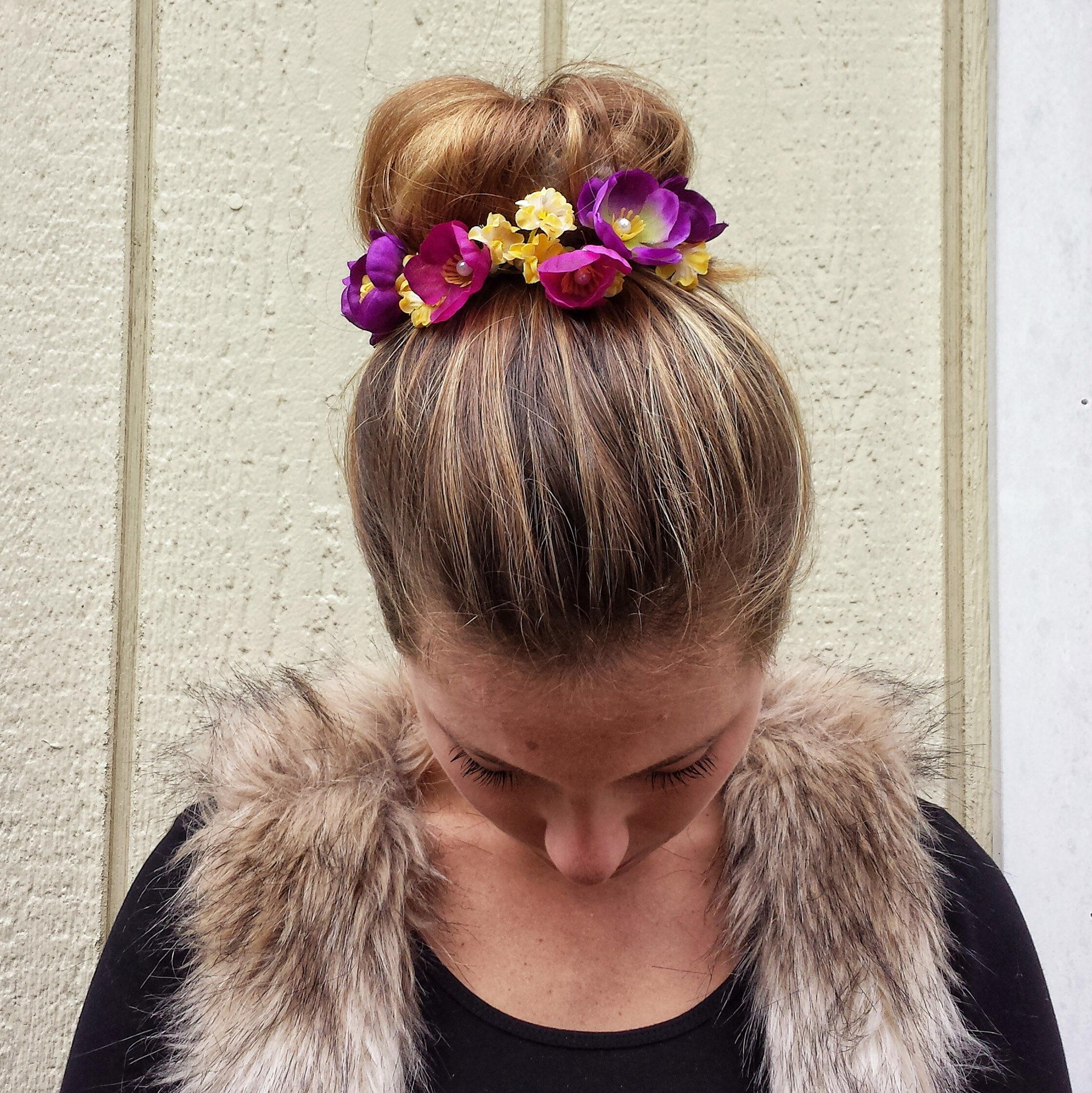 Plum and Golden Yellow Bun Wrap